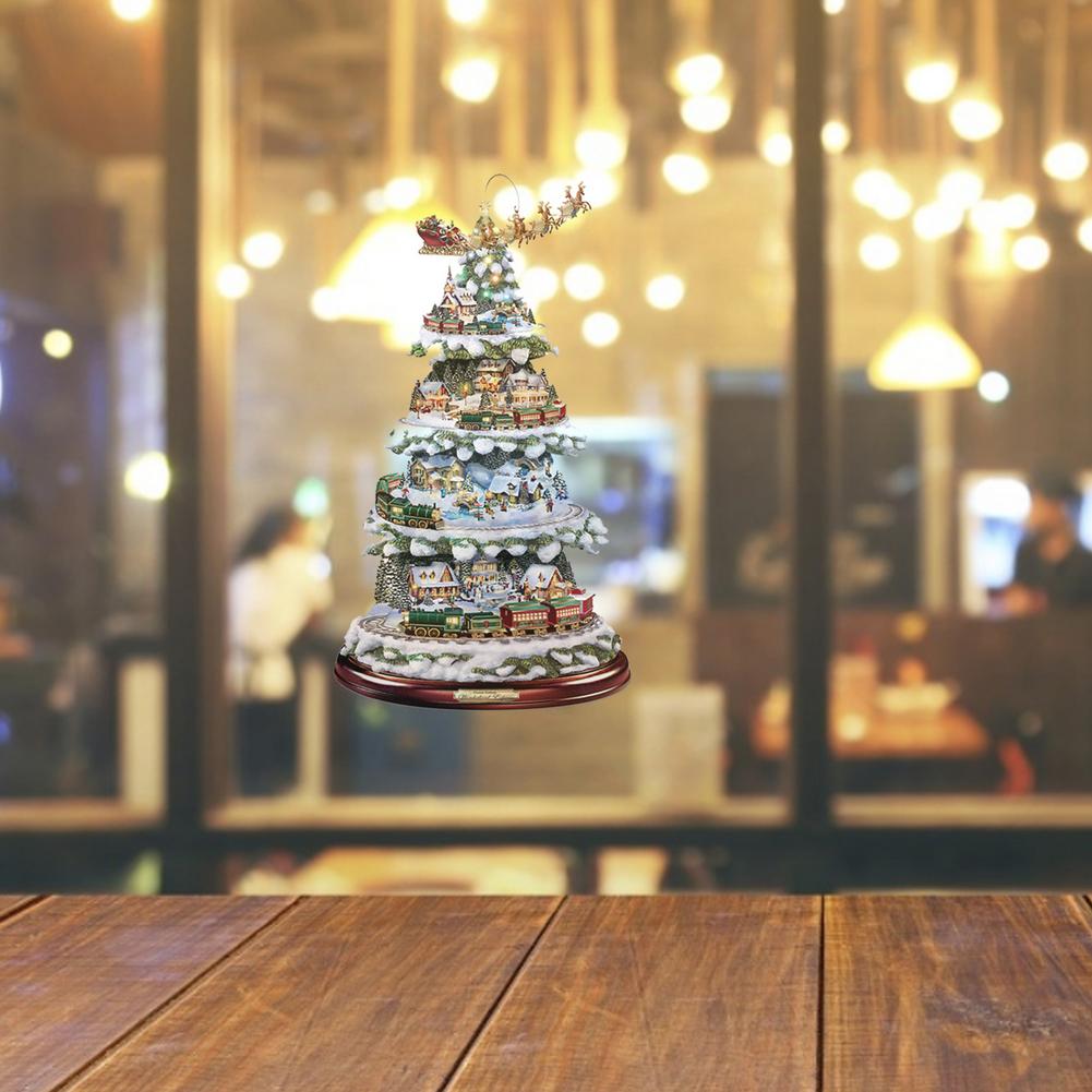 Christmas Tree Rotating Sculpture Train Window Pas... – Grandado