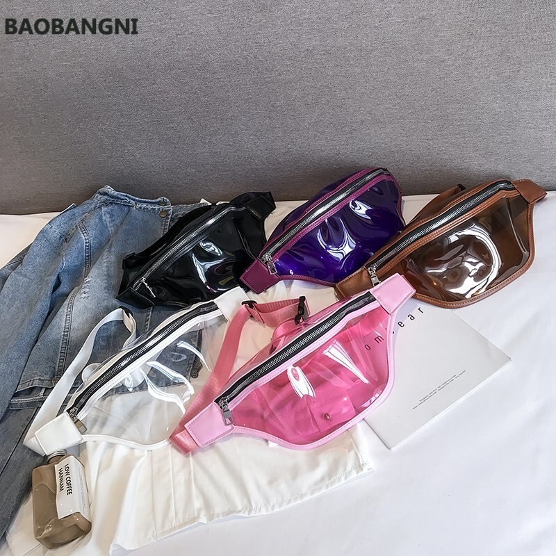 Women Plastic Jelly Transparent Bag Women Waist Ba... – Vicedeal