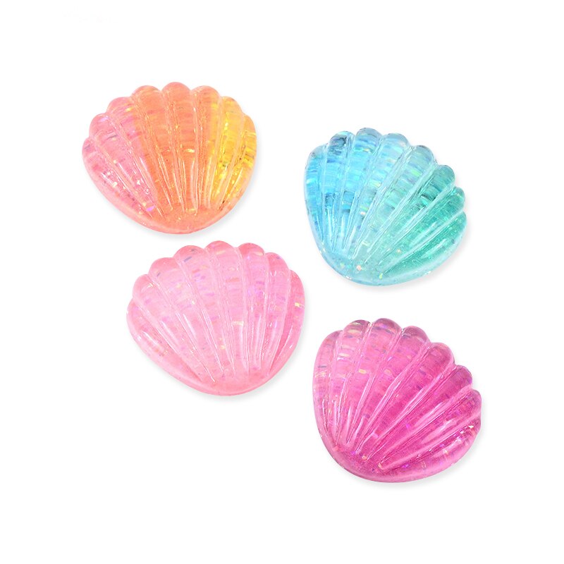 10-50Pcs Resin Colored Shiny Ocean Shells Flat Bac... – Grandado