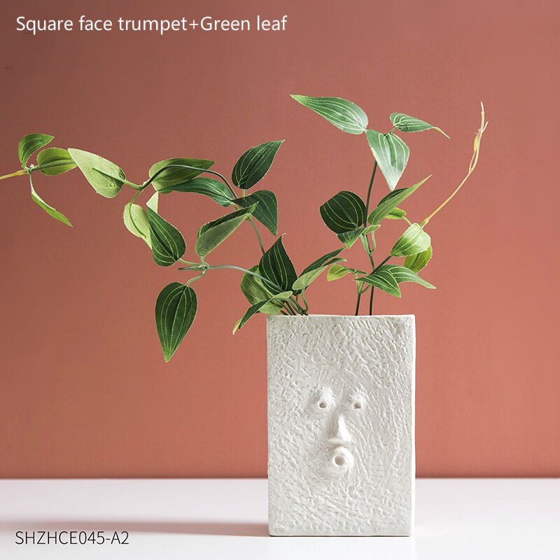 Nordic Human Face Ceramic Flower Pot Portrait Scul... – Grandado