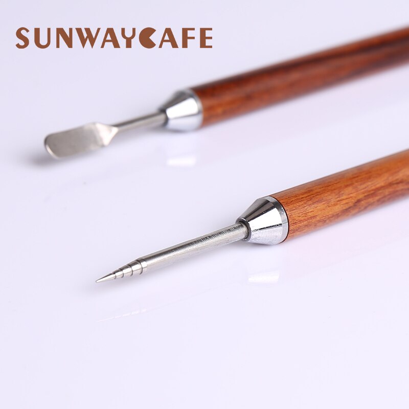 1PC Wood Handle Stainless Steel Coffee Stencils La... – Vicedeal