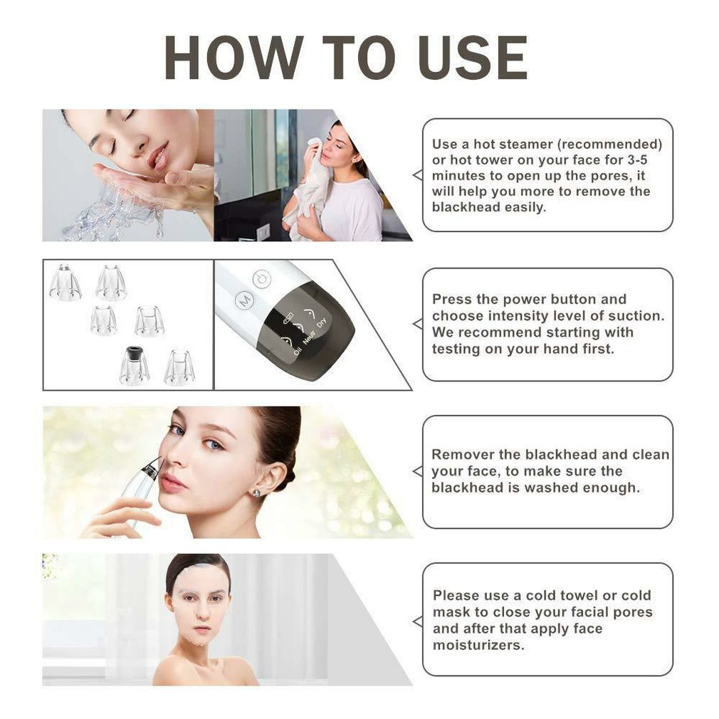 6-in-1 Blackhead Remover Blackhead Acne with 6 Tip... – Grandado