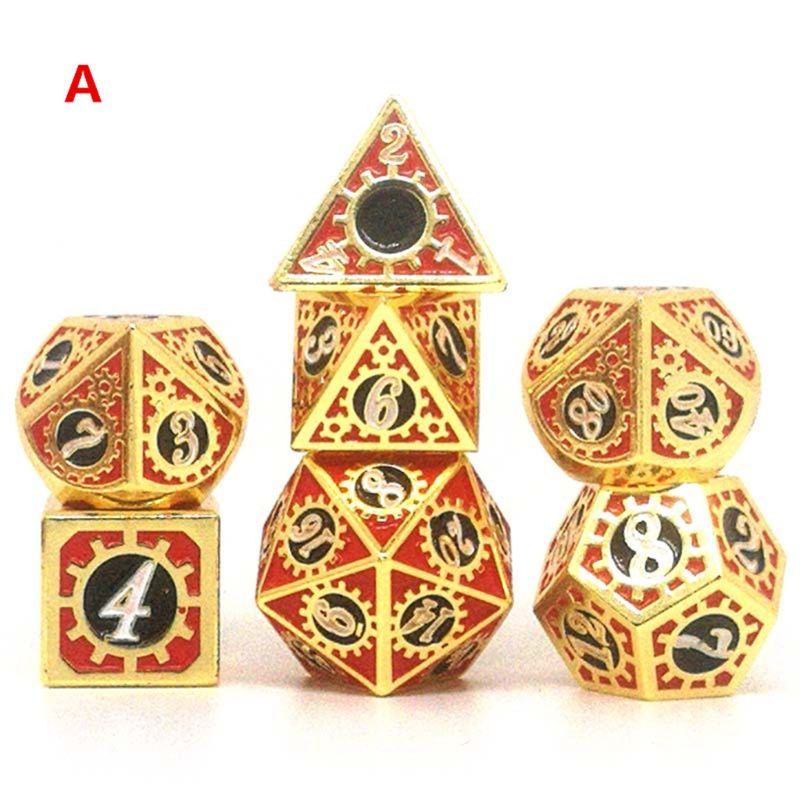 Metal Dice Set Dnd Board Game 7Pcs Polyhedrale Dob... – Vicedeal