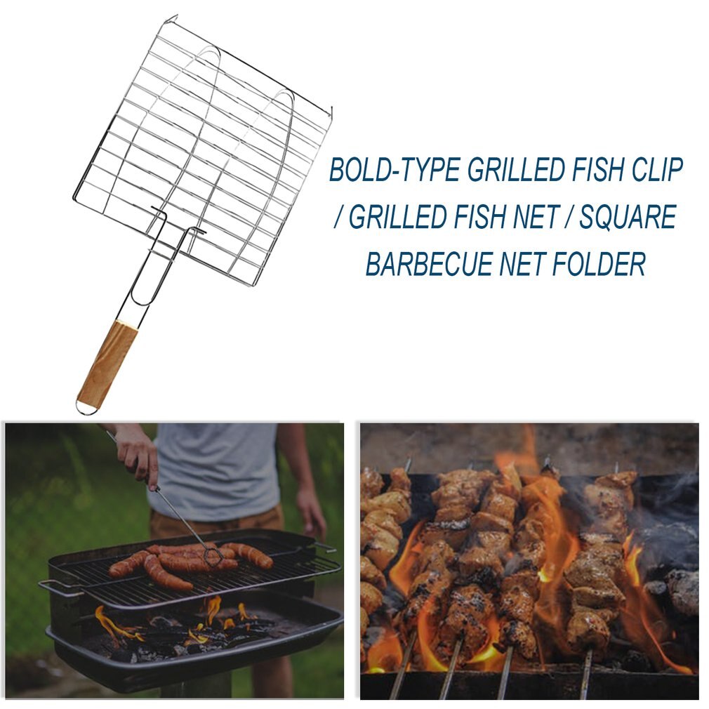 Bold-Type Grilled Fish Clips Grilled Fish Net Squa... – Grandado