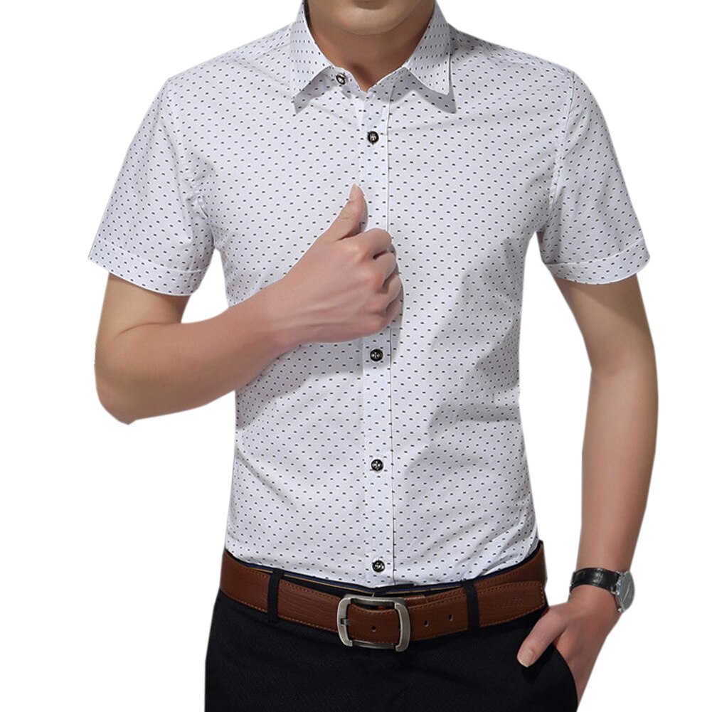 mannen Polka Dot turn-down Kraag Shirt Katoen Mann... – Vicedeal