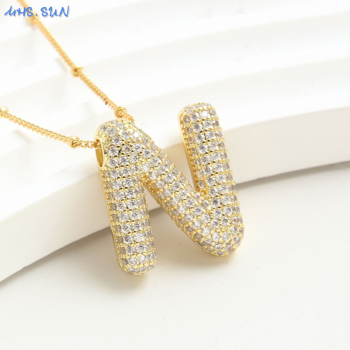 MHS.SUN Gold Plated Balloon 26 Letter Necklaces Co... – Grandado