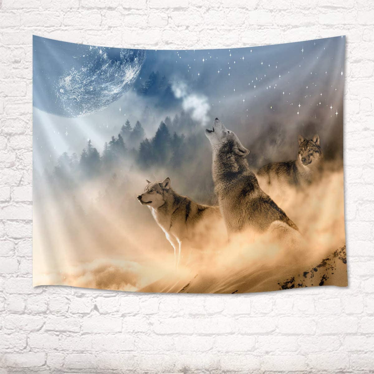 Wolf Tapestry Wall Hanging Wild Animal Tapestry Wo... – Grandado