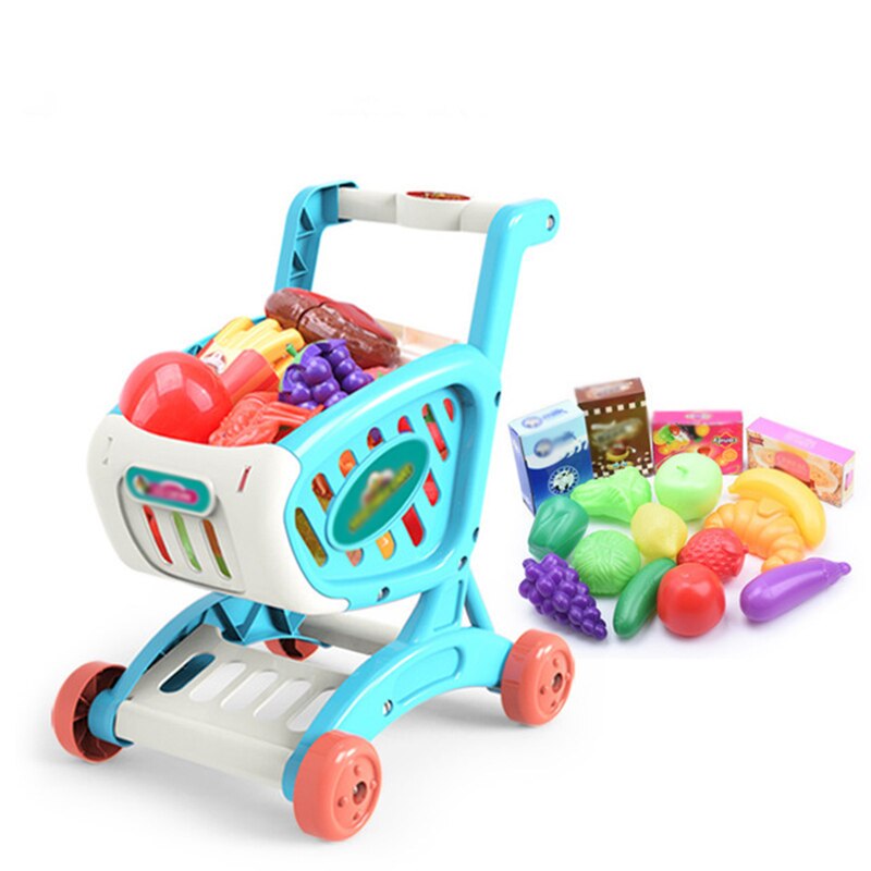 Trolley Push Car Toys Basket Kids Supermarket Shop... – Grandado