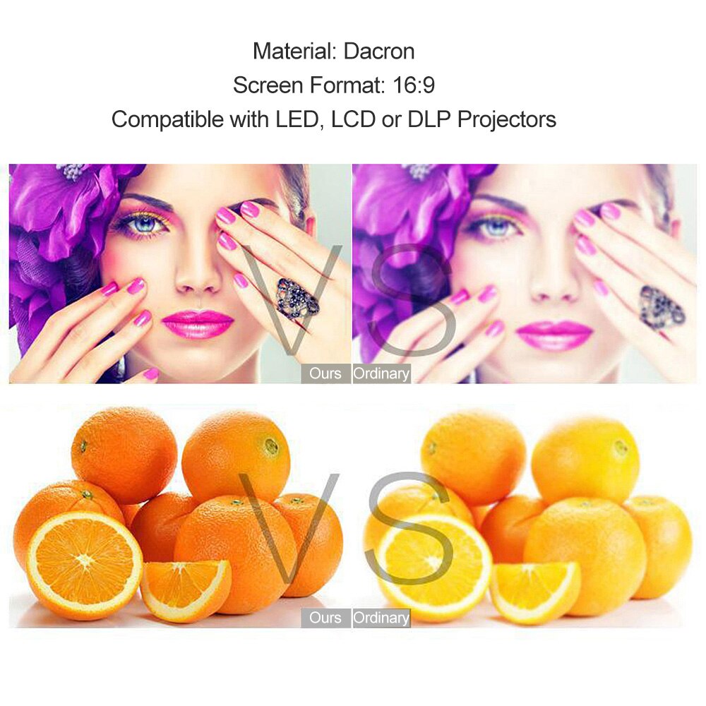 H70 70'' Portable Projector Screen HD 16:9... – Grandado