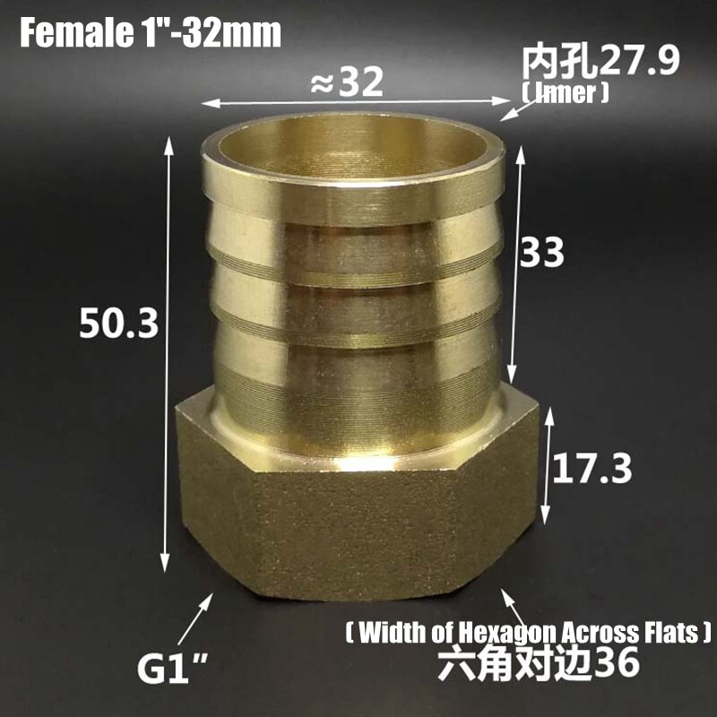 1pc 3/4" 1" Female Thread Connector 8~32mm Brass P... – Vicedeal