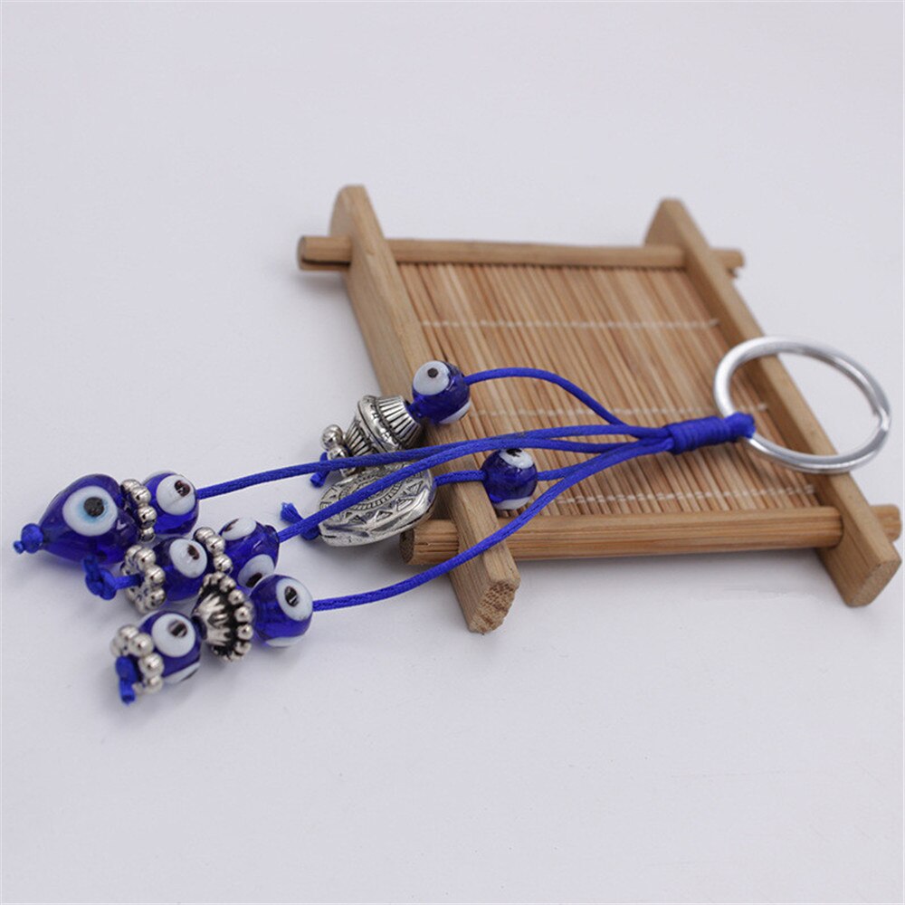 Turkish Blue Eye Keychain Personality Key Ring Pen... – Grandado