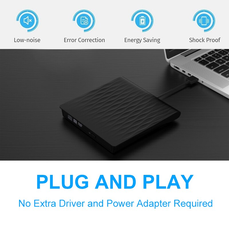 Slim External CD DVD Drive Optical Drive USB 3.0 D... – Grandado