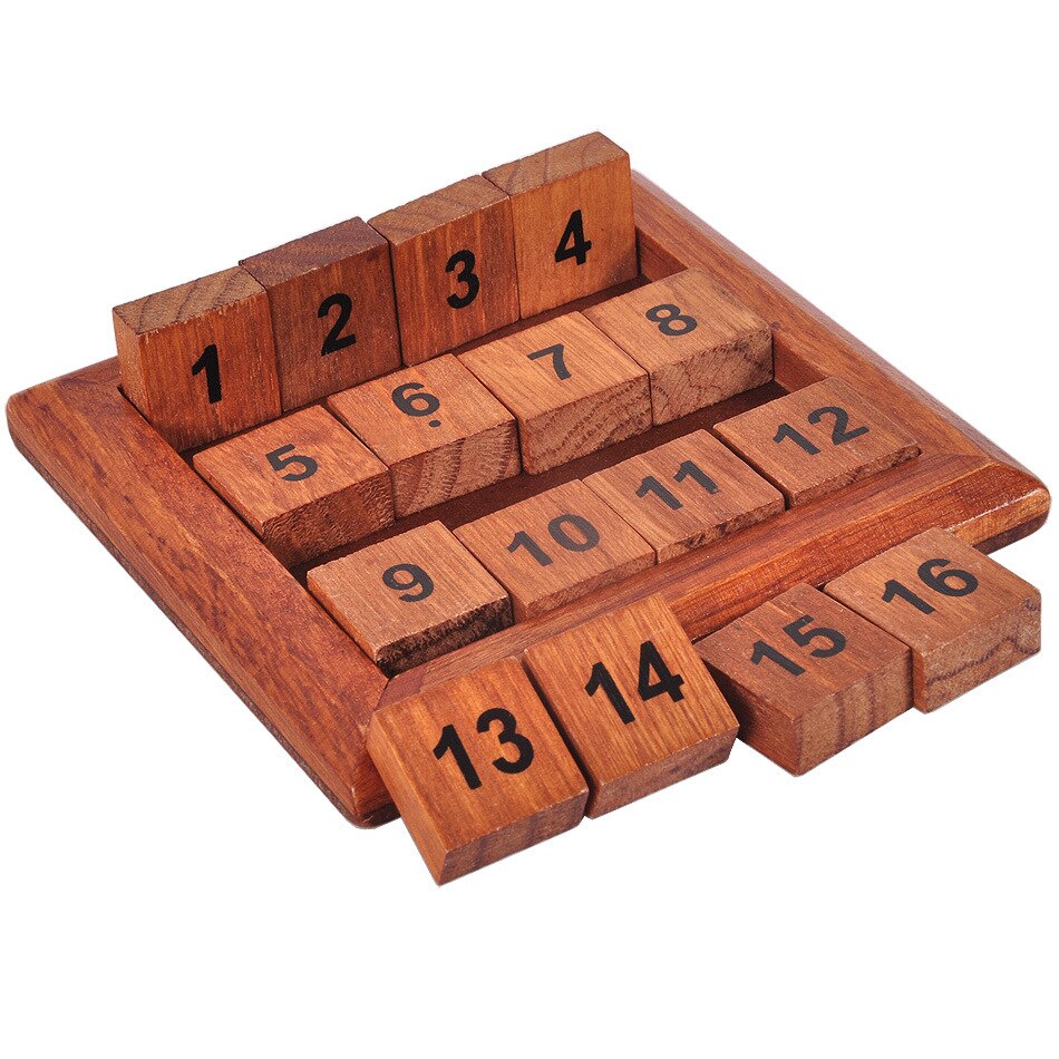 Classic Wooden IQ Math Sixteen grids Brain Teaser ... – Grandado