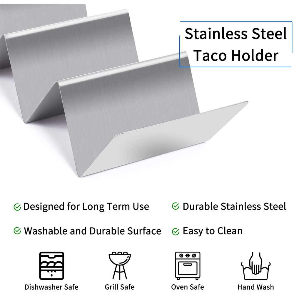2Pcs Stainless Steel Taco Holder BPA Free Easy Fil... – Grandado