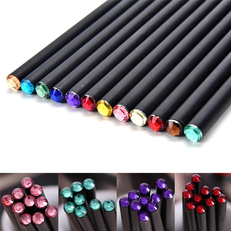 12Pcs/Set Pencil Hb Diamond Color Pencil Stationer... – Grandado