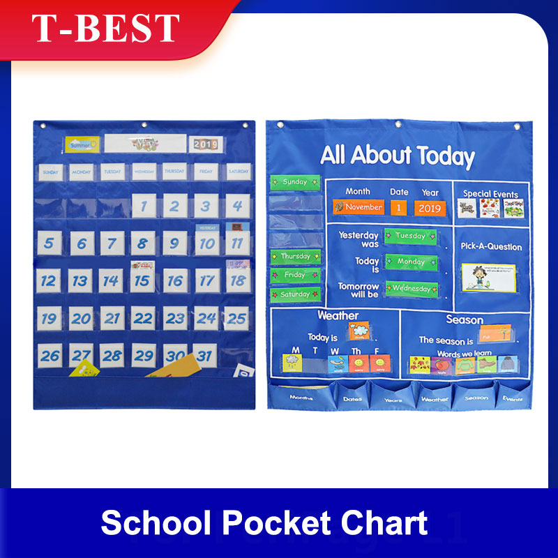 School Classroom Calendar Pocket Chart Wall Calend... – Vicedeal