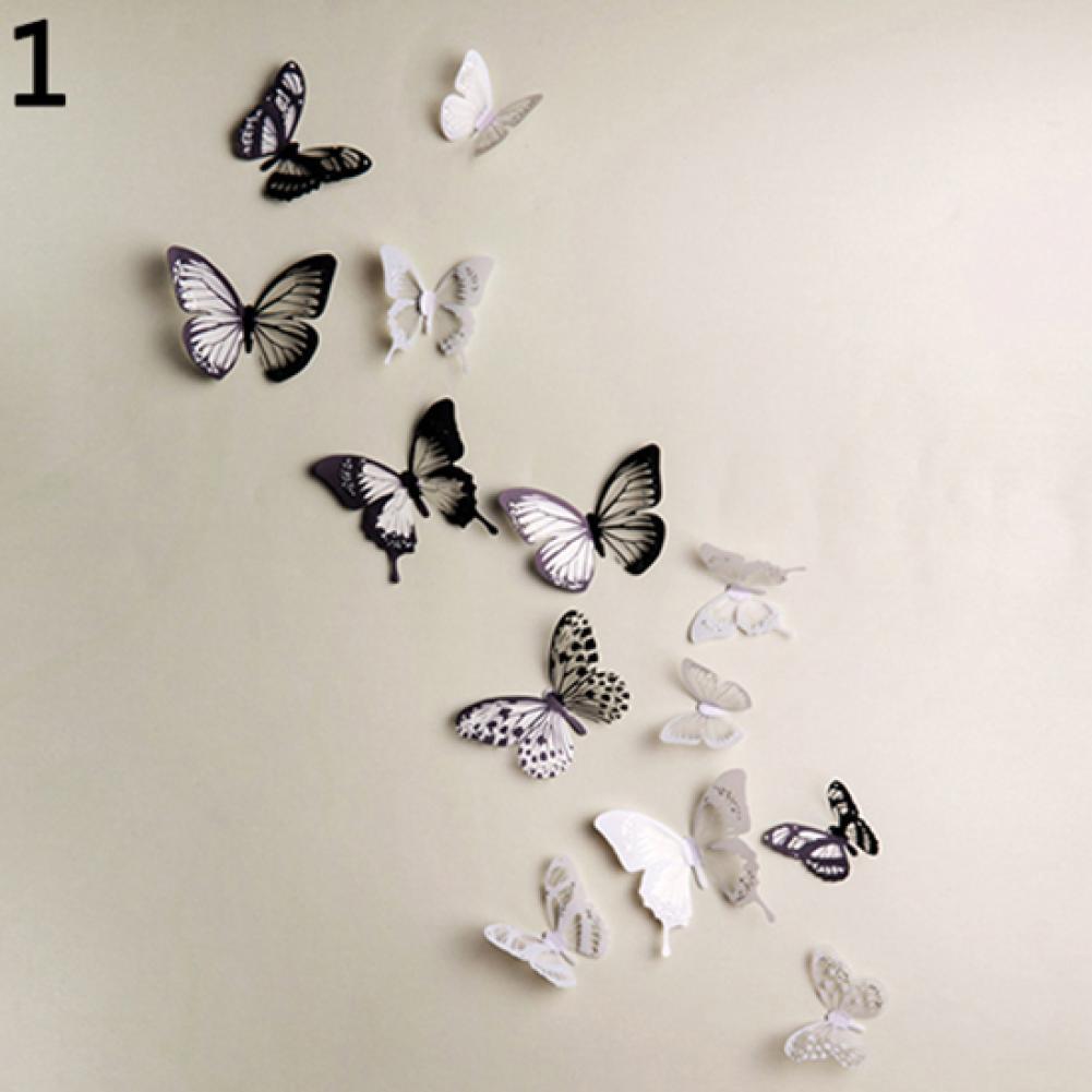 18 Pcs Wall Sticker 3D Colorful Butterfly Wallpape... – Grandado