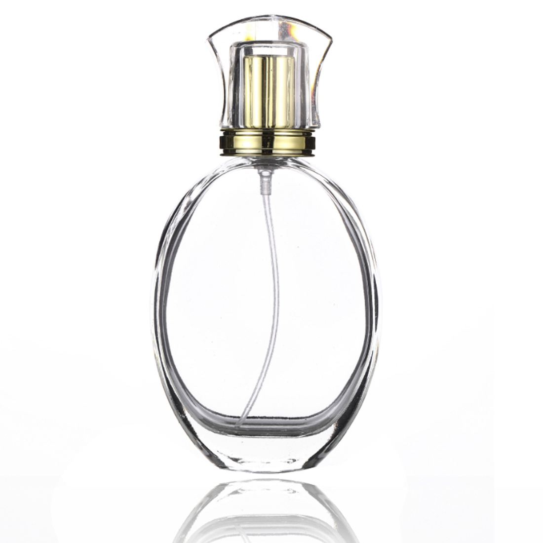 Cosmetic crystal bottle gold cover diamond top per... – Grandado