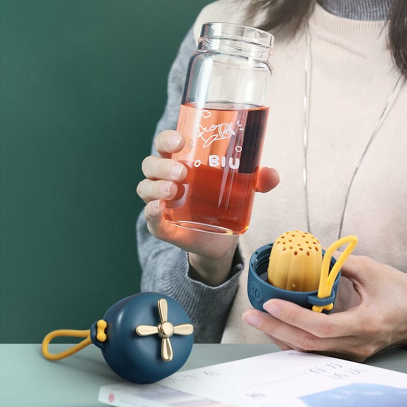 Transparent Glass Water Sippy Cup Outdoor Cold Jui... – Grandado
