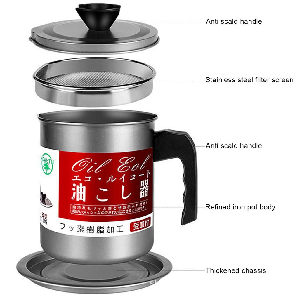 Oil Grease Filter Strainer Pot Stainless Steel Oil... – Vicedeal