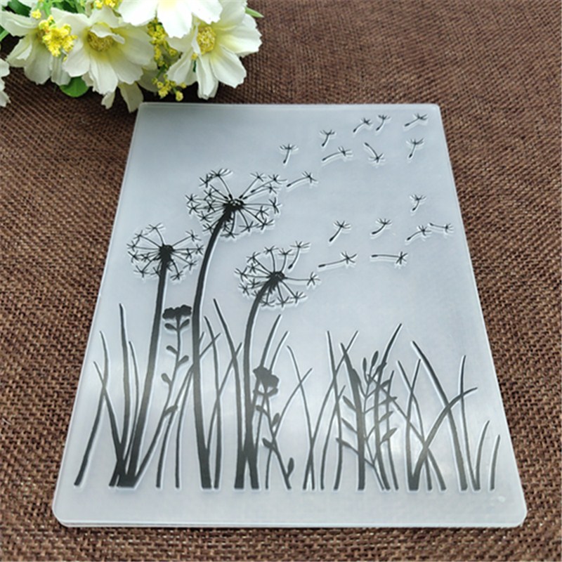 Dandelion print DIY Plastic Embossing Folders for ... – Grandado