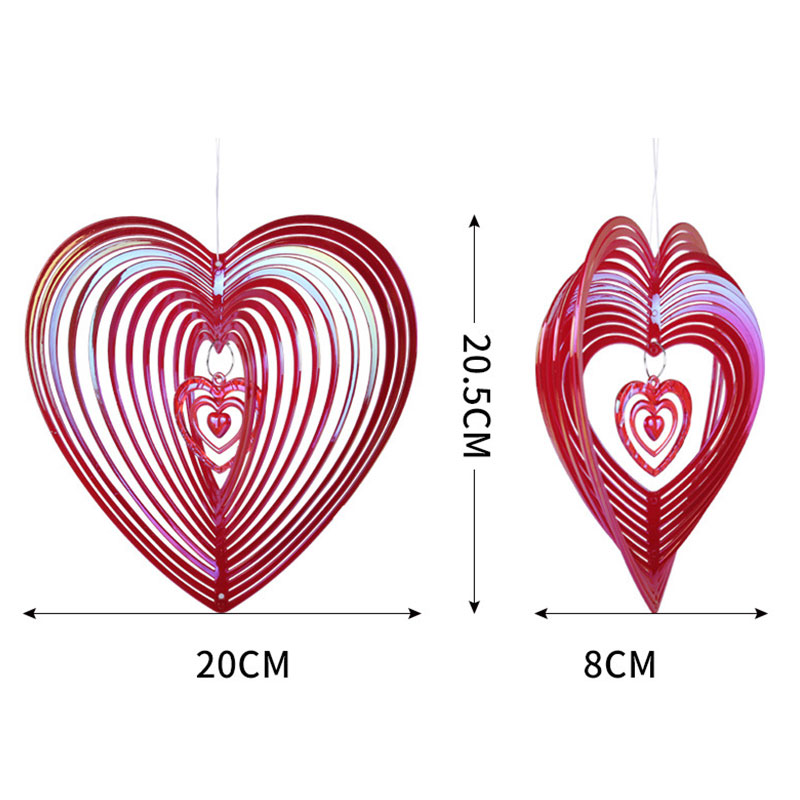 Geometric Art Heart Wind Spinner Yard Art Beating ... – Vicedeal