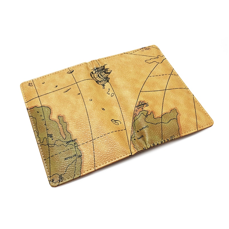 Vintage Soft Leather Map Men's Passport Cover Cred... – Vicedeal