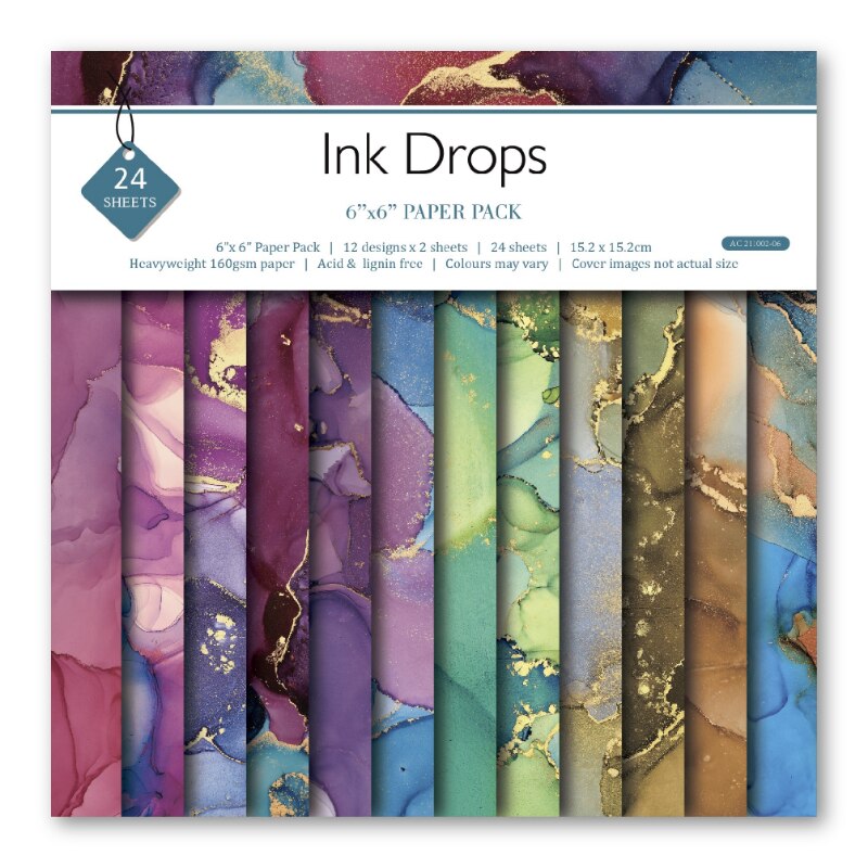 KLJUYP 24 sheets 6"X6" Ink Drops paper p... – Grandado