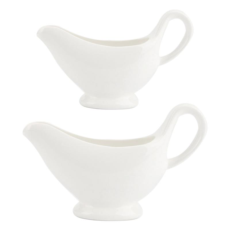 2Pcs Pure White Boat-Shaped Sauce Pot Ceramics Gra... – Grandado