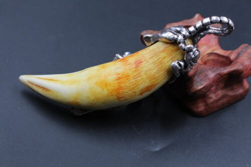 Chinese Antique Tibetan Silver Tiger Inlay Tooth T... – Grandado