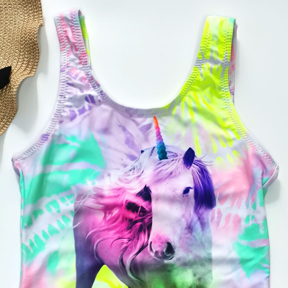 Unicorn Girl Swimsuit Kids One Piece Girl Swimwear... – Vicedeal