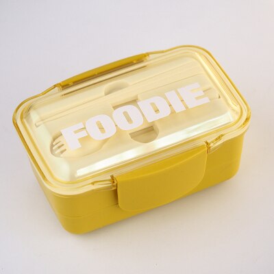 Convenient Lunch Box With Cutlery Double Layer Foo... – Vicedeal