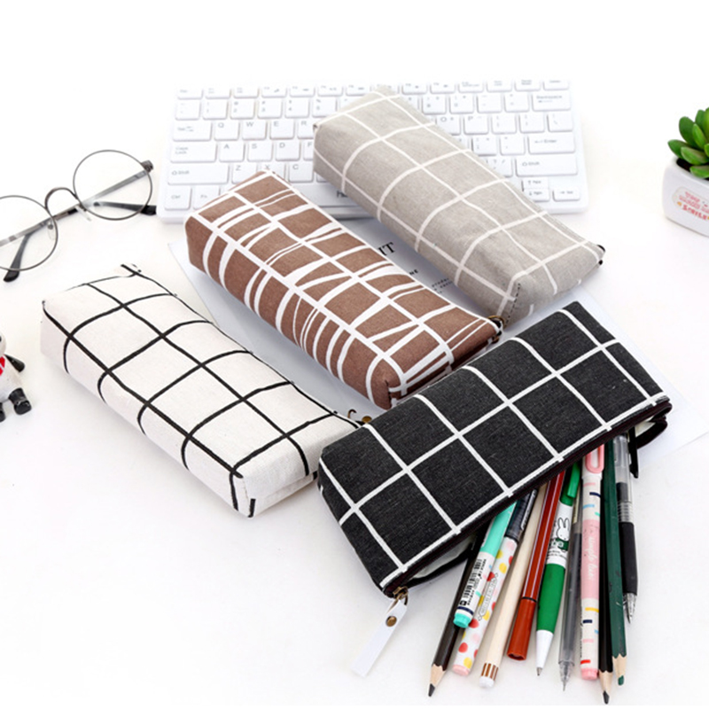 Pen Bag Pencil Case Canvas Simple Striped Students... – Grandado