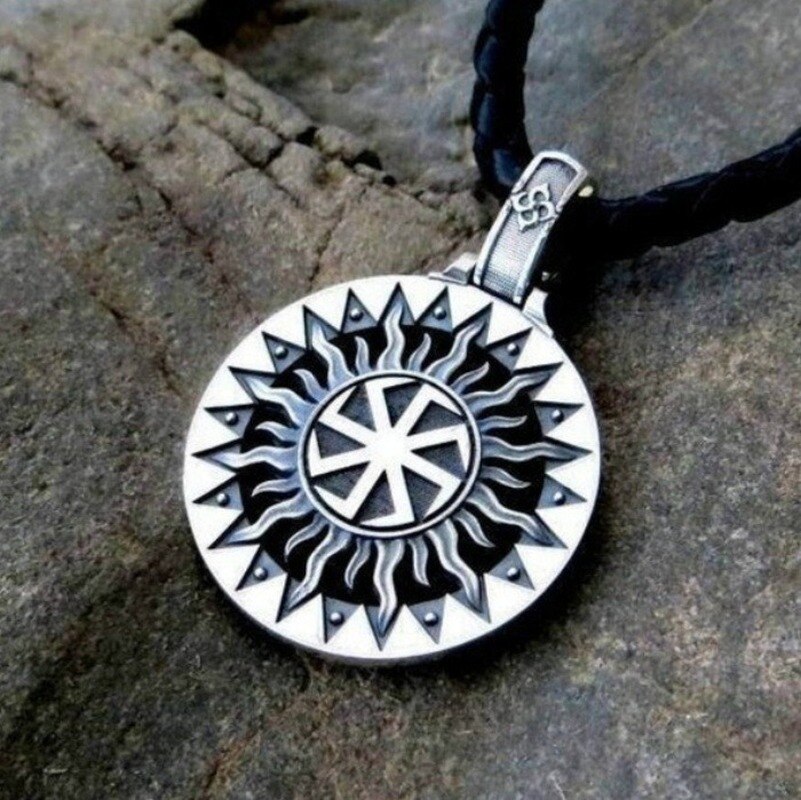 Sun Symbol Pendant Slavic Amulet Religious Men and... – Vicedeal