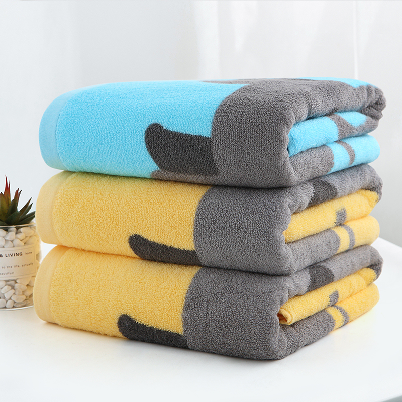 Cute Child Cotton Bath Towel Yellow Absorbent Bath... – Grandado
