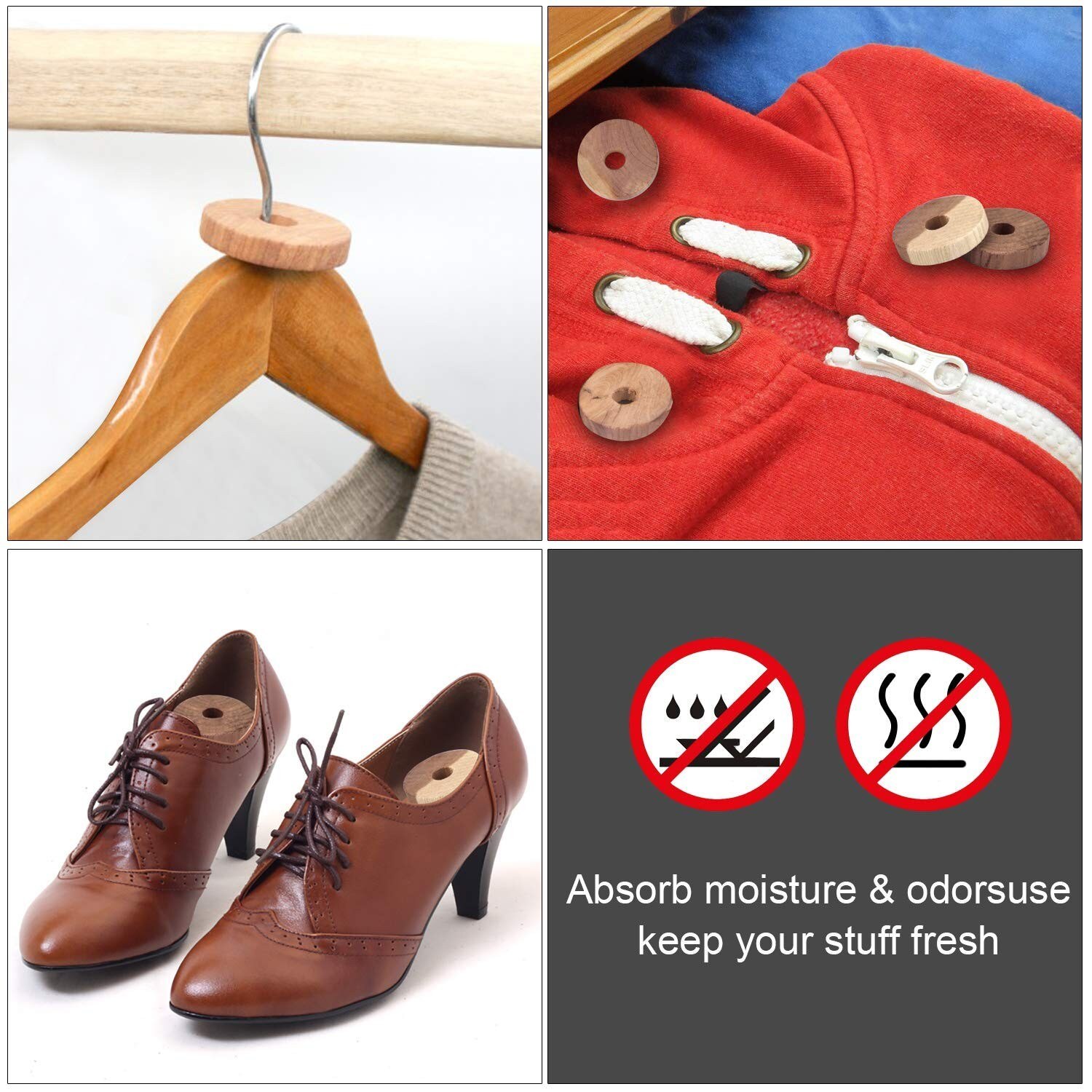 30pcs Cedar Wood Block Cedar Wood Ring Wood Round ... – Grandado