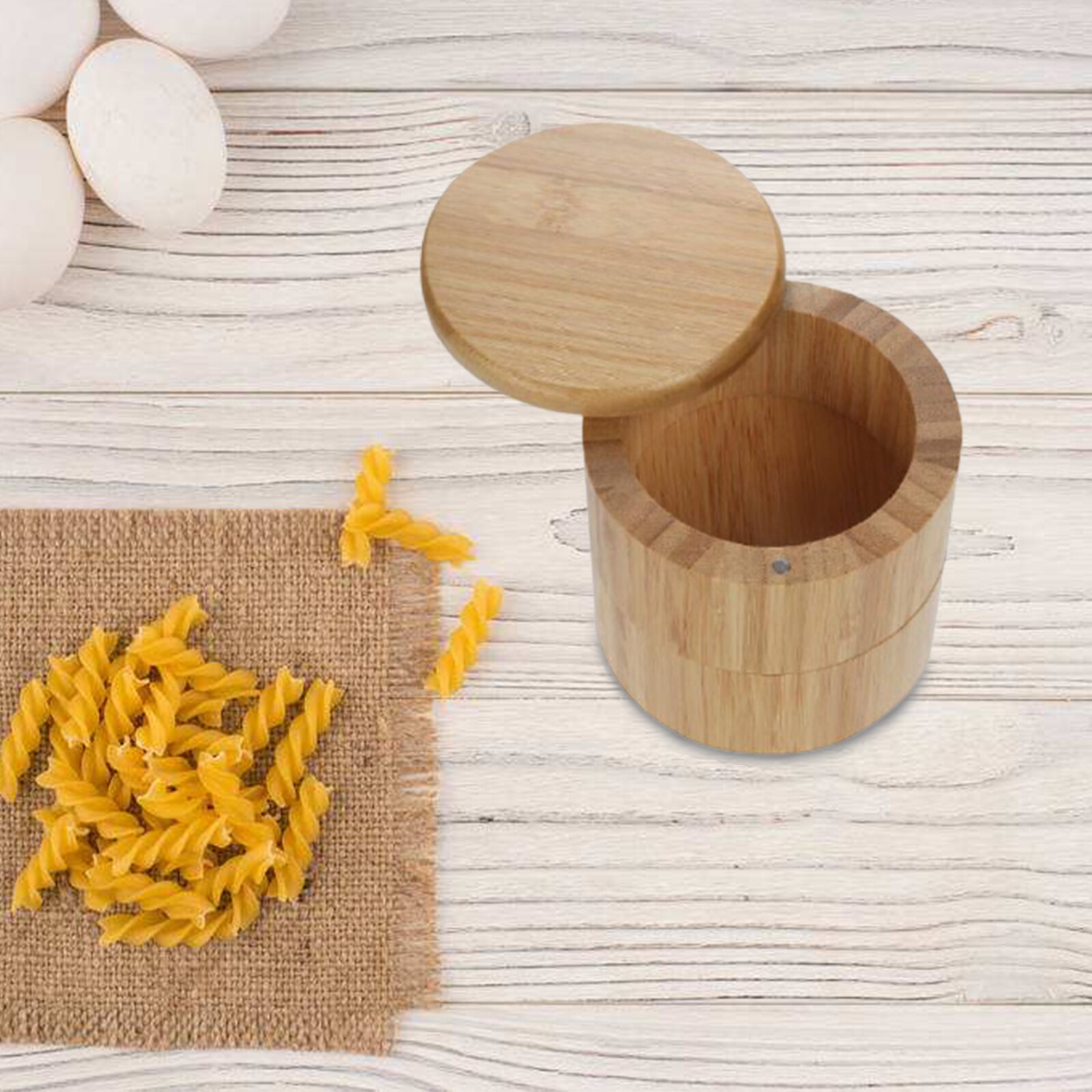 1Pcs Salt Box Storage Boxes Salt Box Wooden Bamboo... – Grandado