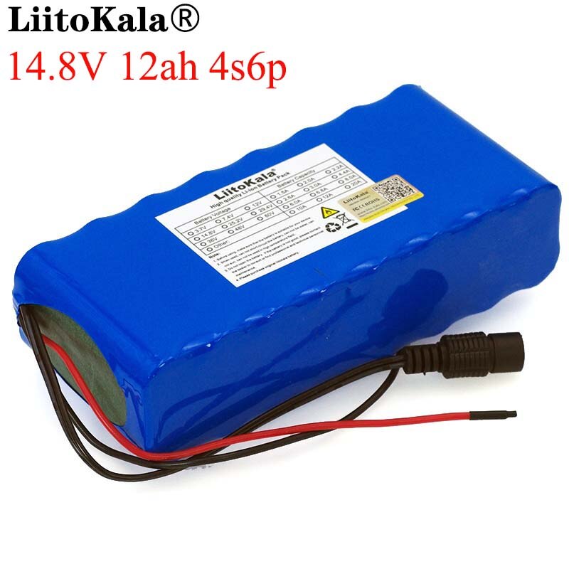 LiitoKala 14.8V 12Ah 4s6p 18650 li-iom battery pac... – Vicedeal