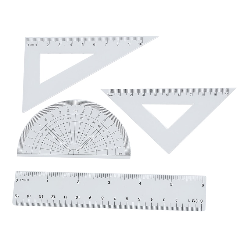 Students Maths Geometry Stationery Ruler Set Squar... – Vicedeal