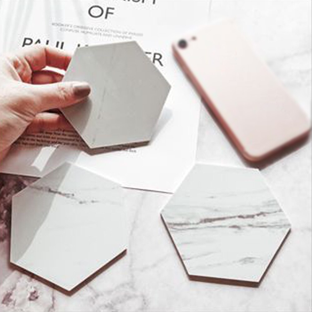 Marble Nordic Round Hexagon Coasters Desk Storage ... – Grandado