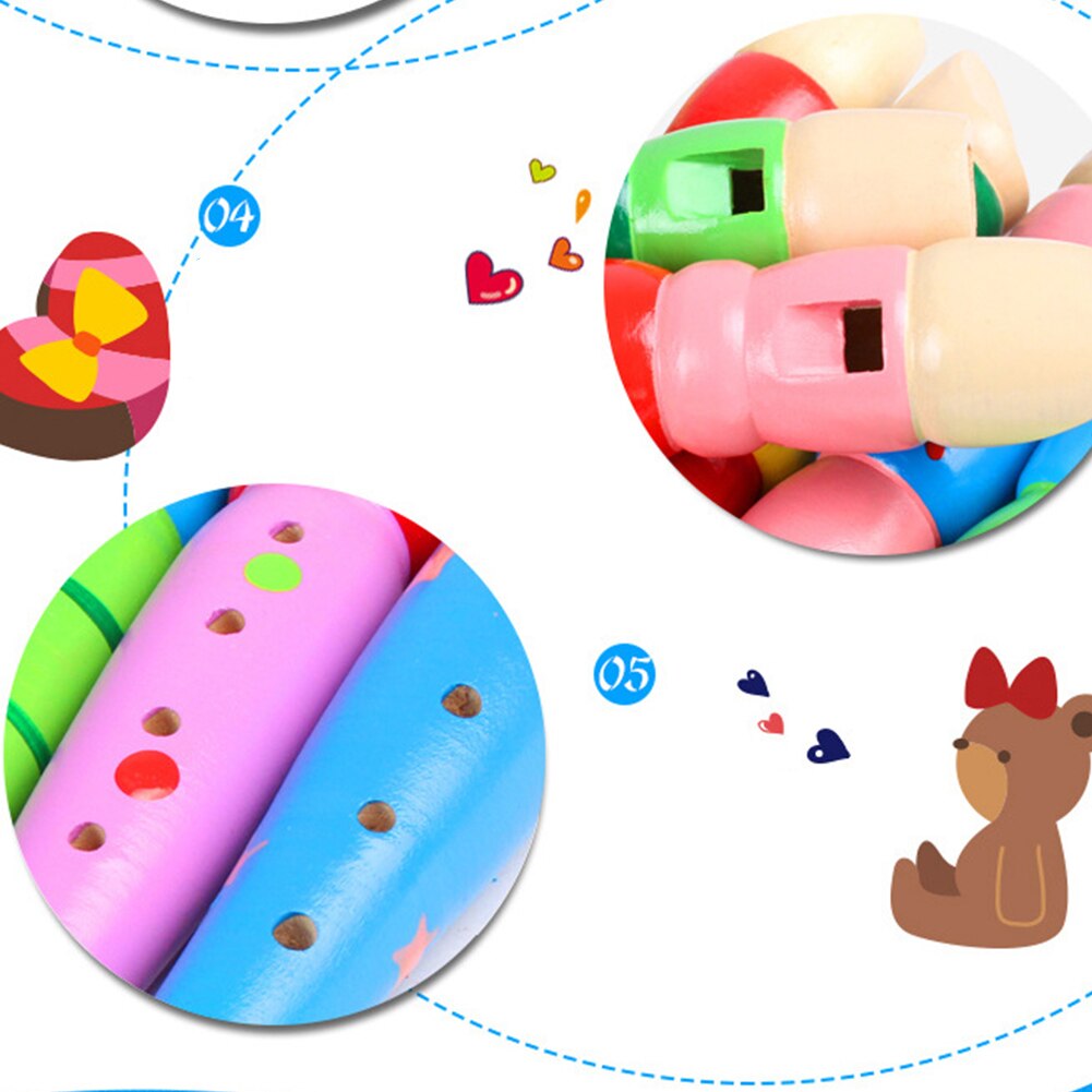 Colorful Wooden Flute Beautiful Sound 6-Holes Wood... – Grandado