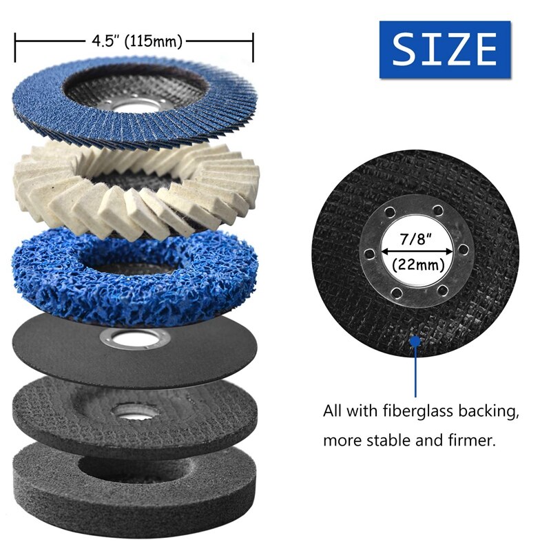 14PCS 4.5 Inch X 7/8 Inch Cut-Off Wheels & Flap Di... – Grandado