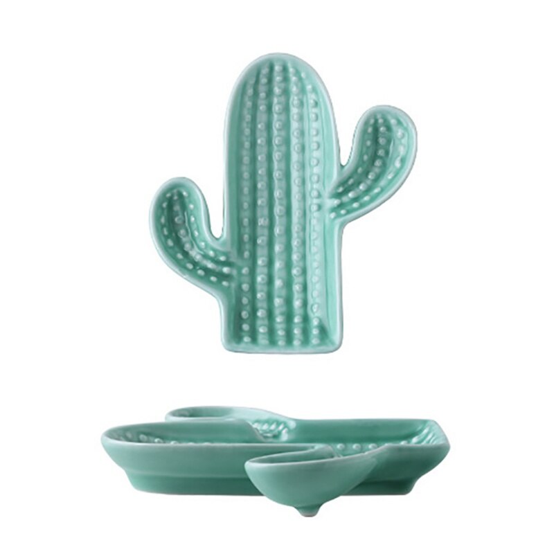 Novelty Pineapple Cactus Flower Shape Ceramic Plat... – Grandado