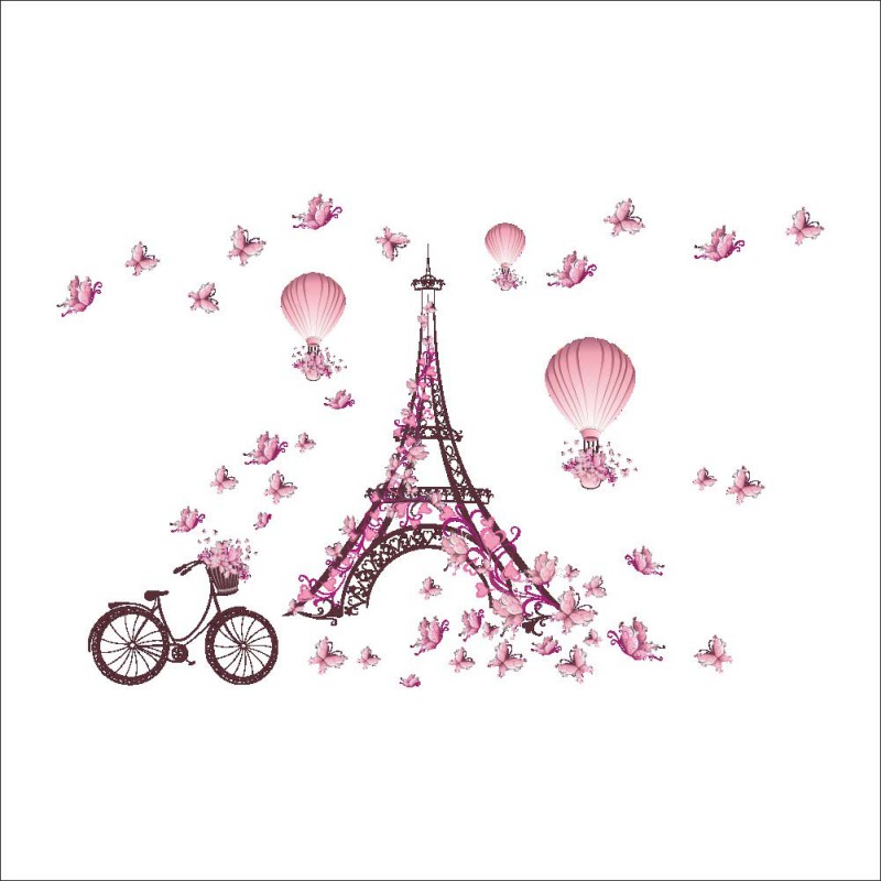 Pink butterfly flower Tree Wall Stickers Decals Gi... – Grandado