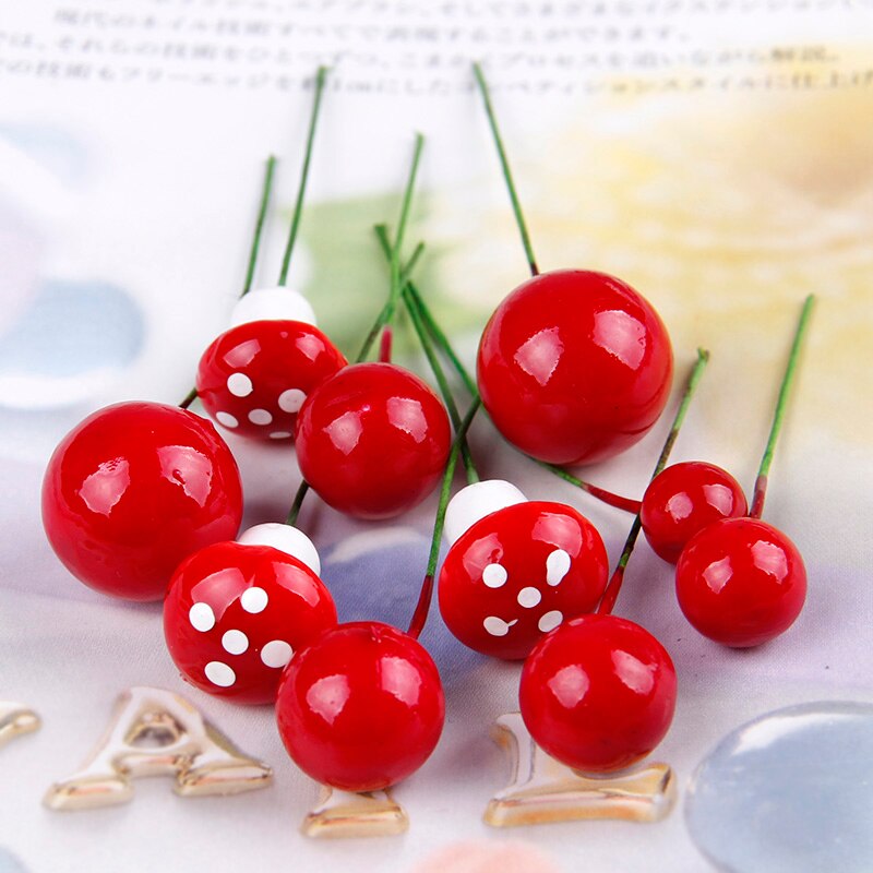 50~200Pcs Simulation Cherry Mushroom Foam Polystyr... – Grandado