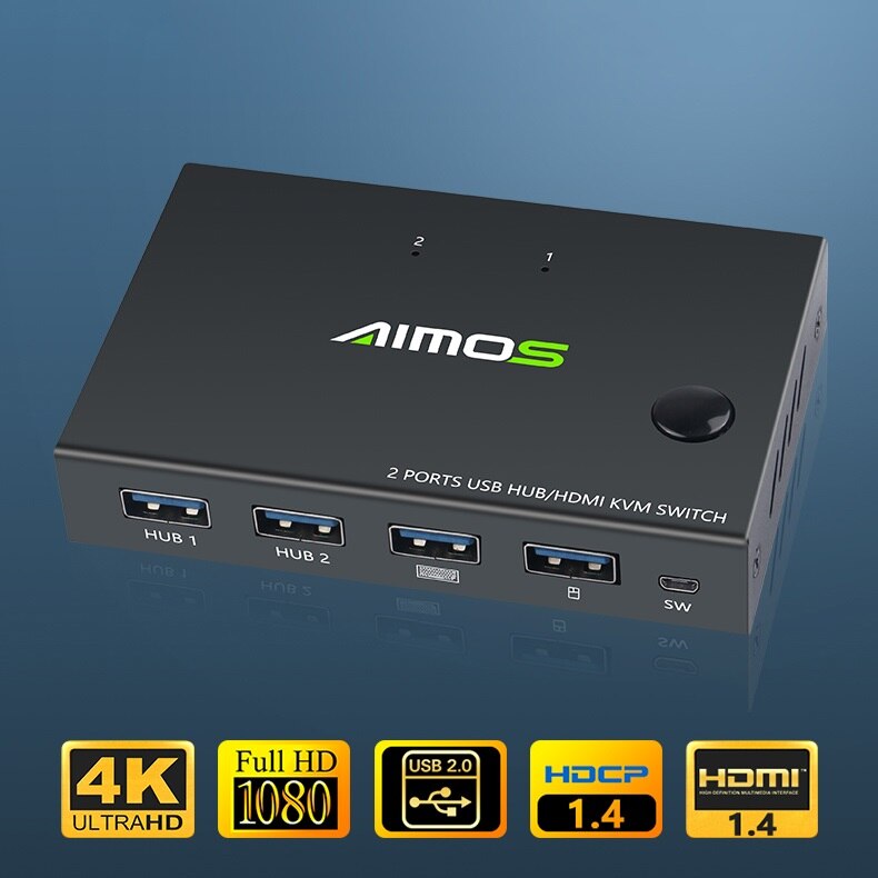 HDMI kvm Switch AM-KVM201CC 2-in-1 HDMI/USB KVM Sw... – Grandado