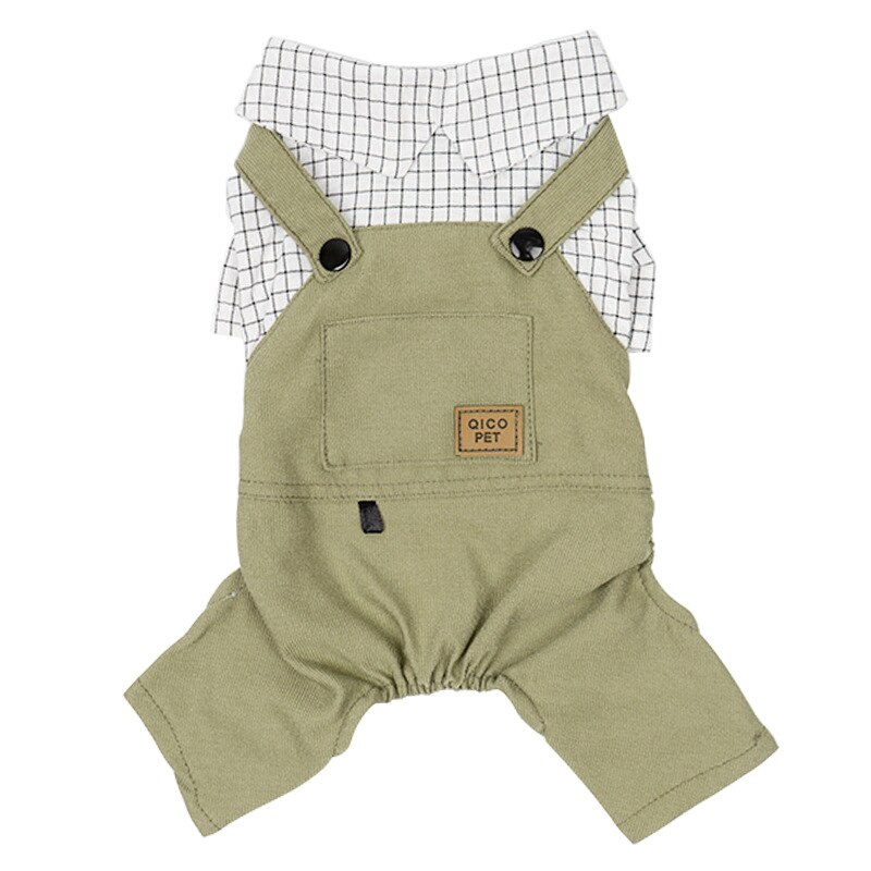 Green Color Dog Overalls for Autumn and Winter Pet... – Vicedeal