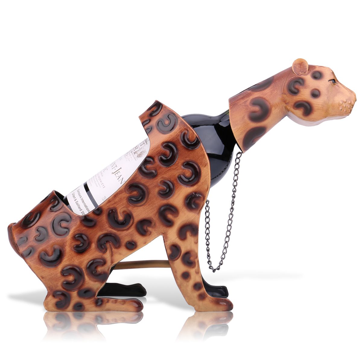 TOOARTS Leopard Wine Holder Metal Animal Wine Rack... – Grandado