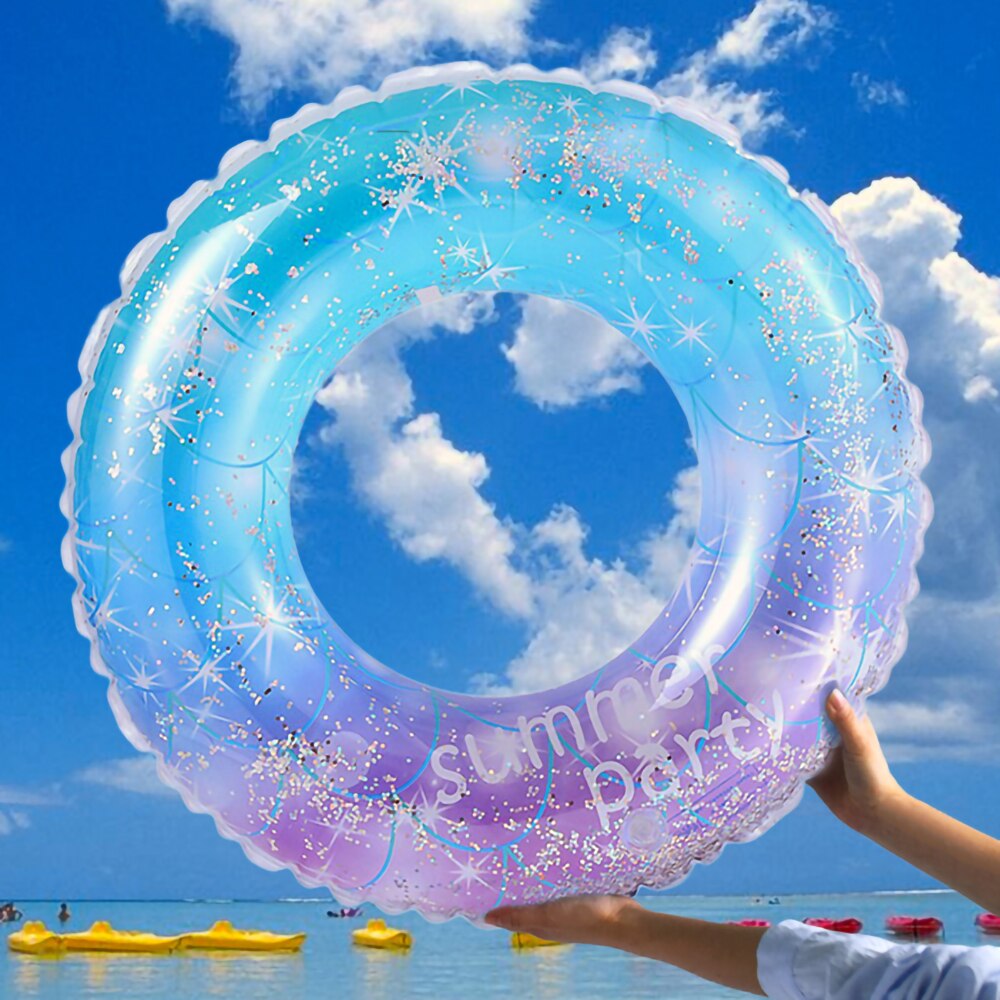 Inflatable Swimming Ring Float Glitter Sequins Rai... – Vicedeal