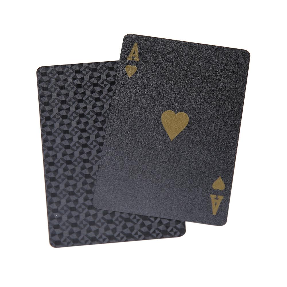 Golden Playing Cards Set Waterproof Plastic PVC Bl... – Grandado